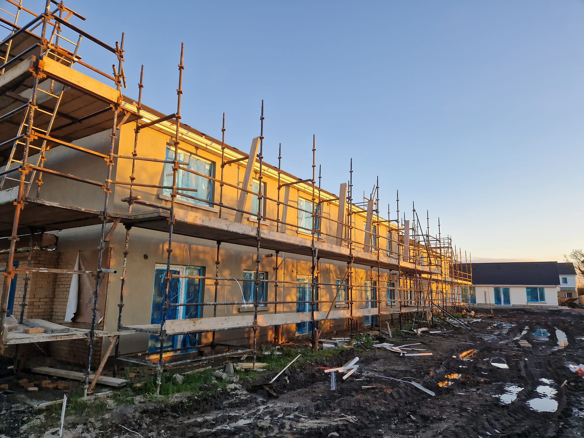 Rendered Terraces With bauprotec Plaster: Remark Plastering Ltd